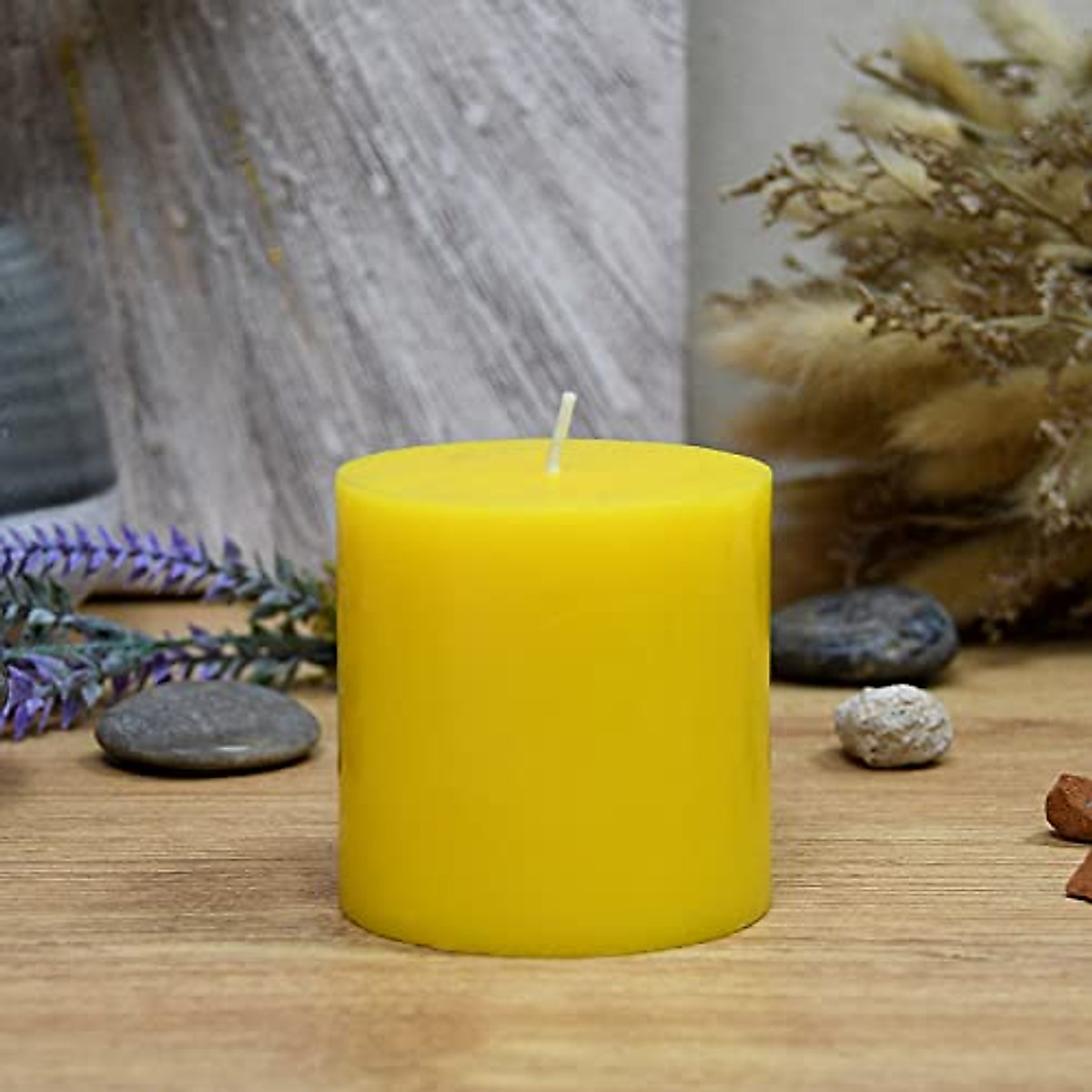 Zest Candle Pillar Candle, 3 by 3-Inch, Yellow