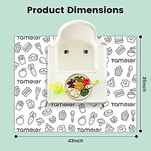 30 Pack Baby Splat Mat Under High Chair, 35'' x43'' Waterproof and Disposable Splash Mats, High Chair mat for Floor, Baby Led Weaning Supplies, Biodegradable, Compostable