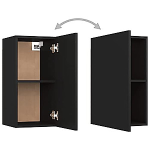 WIFESE Wall Cabinet 2 pcs 12"x11.8"x23.6" Laundry Room Storage Cabinets Tv Wall Shelf Floating Table for Wall Small Wall Cabinets for Storage with Doors Floating Desk for Wall Black