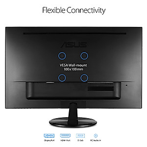 ASUS VP248QG 24” Full HD 1920x1080 1ms DP HDMI VGA Adaptive Sync/FreeSync Eye Care Monitor, BLACK