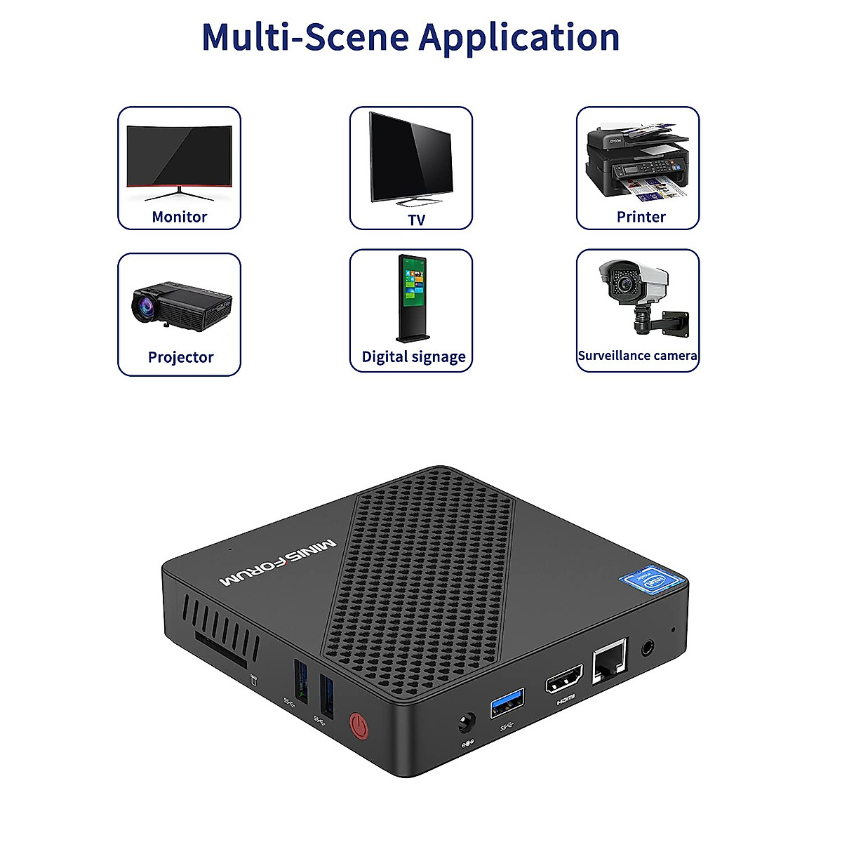 KODLIX Mini PC, Celeron N3350 Dual-Core Processor, 4GB LPDDR4 64GB eMMC, Fanless Mini Desktop Computer Support 4K HD/HDMI+VGA Port/Dual WiFi/Gigabit Ethernet/BT 4.2