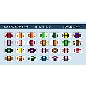 Doctor Stuff - File Folder Labels, Alphabet Letter R, Jeter/TAB 5109 - JXAM Alternate Series Compatible Alpha Stickers, Brown, 15/16" x 1-5/8", 500/Roll