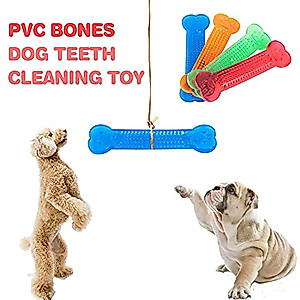 Whipin Dog Toys Dog Chew Toys Rubber Bone Toy Aggressive Chewers Dog Toothbrush Doggy Puppy Dental Care for Dog Accessories (Color : 1PCS Random Color)