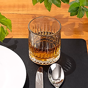 Restaurantware Elysia 12 Ounce Whiskey Glasses 6 Cut Rocks Glasses - Lead-Free Weighted Base Clear Glass Tumblers Dishwasher-Safe For Scotch Bourbon And Cocktails