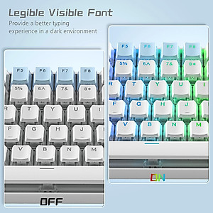 Womier Pudding Keycaps - PBT Keycaps, Shine Through Keycaps, 165 Keys Keycaps Set, Custom Keycaps for 61/68/84/87/82/100 Cherry Gateron MX Switches Mechanical Keyboard, Blue/White