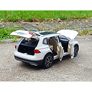 GRARRO 1:32 for Volkswagen Tiguan L SUV Alloy Car Mold Die-Casting Metal Toy Car Model Simulation Sound and Light Collection Children's Gift Scale Model (Color : White)