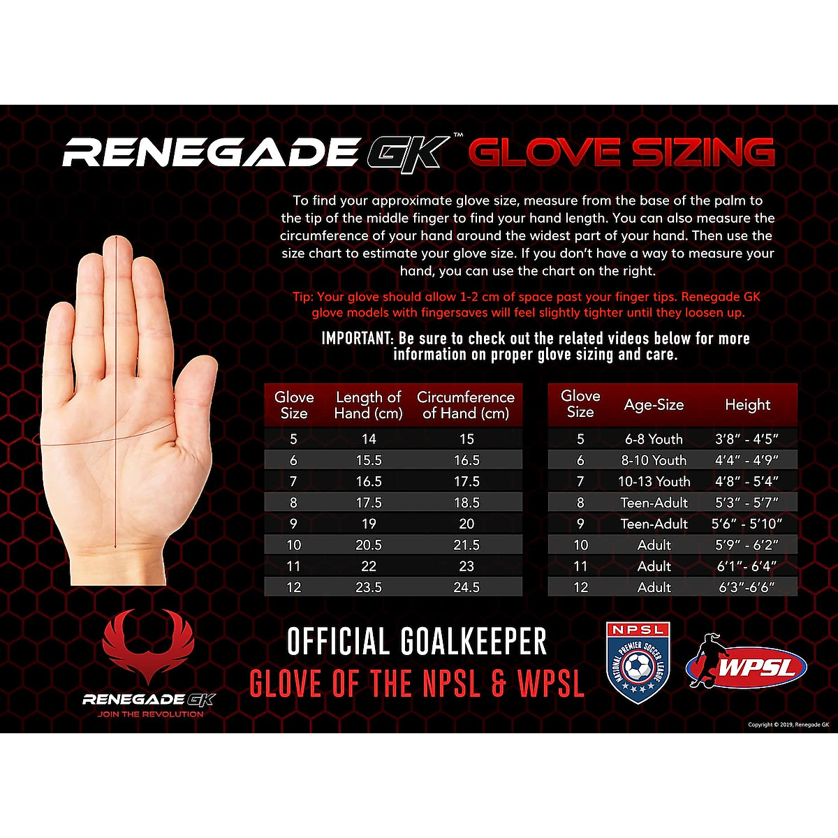 Renegade GK Eclipse Ambush Professional Goalie Gloves Pro Finger Savers | 4mm EXT Contact Grip | Black & Red Soccer Goalkeeper Gloves (Size 9, Youth-Adult, Neg. Cut, Level 5)