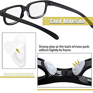 24 Pairs Adhesive Eye Glasses Nose Pads, D Shape Stick on Anti-Slip Soft Silicone, Adhesive Nose Pads Glasses Nose Pad for Glasses, Eyeglasses and Sunglasses