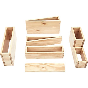 Amazon Basics Over-Sized Hollow Wooden Building Block Set for Kids, Natural, 20-Piece, Brown