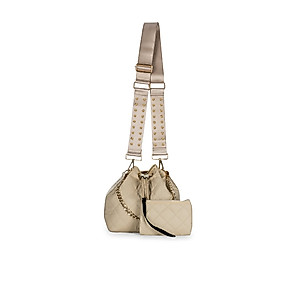 Haute Shore - Lindsey Buff Puffer Bucket Bag Beige Camo W/Orange & Peach Stripe