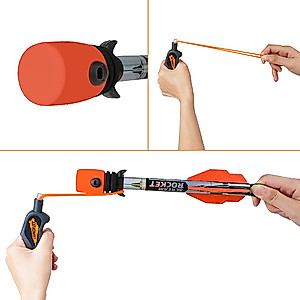 VATOS Slingshot Rocket Launcher Toys for Kids - Sky Rockets Air Foam Scream Rocket with 2 Pack & 1 Launcher | Shoots Up to 250 FT Outdoor Indoor Activity for Boys Girls Aged 4 5 6 7 8 9+