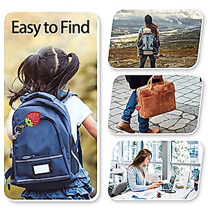 Leather Keychain Case Holder Compatible with Apple AirTag, GPS Airtag Keychain Finder Tracker with Key Ring, Anti-Scratch Protective Air Tag Cover for Keys, Wallet(Strawberry)