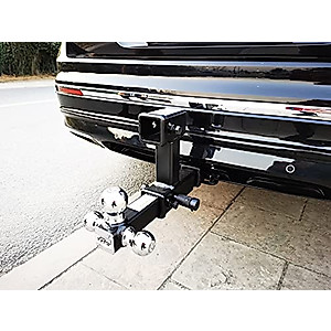 TOPTOW 64131 Dual Hitch Extension, 2 inch Towing Receivers, Extends Adjustable Length, 4,000lbs