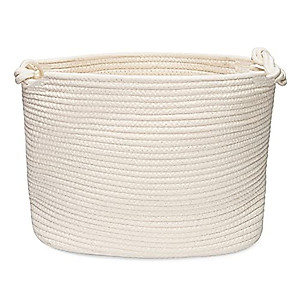 Parker Baby Rope Storage Cube Bin - 11 Inch Nursery Cubby Storage Bin Cubes for Cube Organizer, Closet Organizers and Storage Toy Bin, Rope Baskets Bins for Toy’s Storage - White