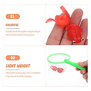 TOYANDONA 1set Tub Toys Bathing Bath Landing Child for Game Kids Baby Toddler Cartoon Bathtub with Fishing Water and Fish Pool Essentials Funny Net Infant Scoop Toy Kit Pole