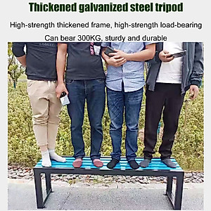 Garden Bench Park Slatted Seats Patio Loveseat, Outdoor Wooden Backless Porch Bench Metal Frame Chair, Lawn Front Porch Path Yard Decor Deck Furniture for 2-3 Person Seat, For Hospital/School/Plaza