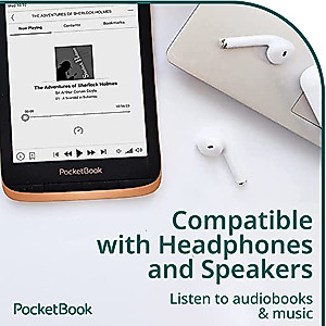 PocketBook Touch HD 3 | Audio- & E-Book Reader | 6ʺ Glare-Free & Eye-Friendly E-Ink Screen | Text-to-Speech Function | Bluetooth | Adaptive SMARTlight | IPX8 Waterproof | E-Reader, Spicy Copper