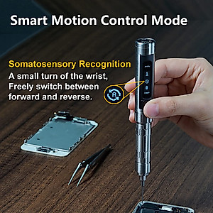 YKEY Original MINIWARE ES15S Mini Electric Power Screwdriver Rechargeable Portable Small Cordless Smart Motion Control with 24 Magnetic Bits OLED Screen Repair Tool for Phone Camera Laptop