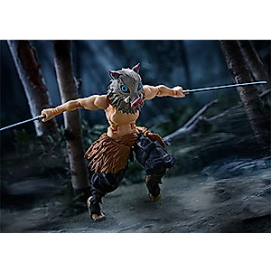 Max Factory Demon Slayer: Kimetsu no Yaiba Inosuke Hashibira Deluxe Figma Action Figure, Multicolor