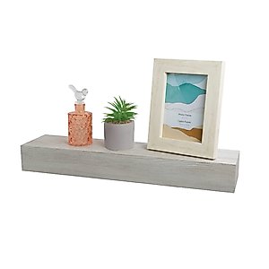 Kiera Grace Chunky Floating Shelves, Modern Wall Mounted Shelves Hanging Shelf for Home, Room, Office, 22", Grey, 1Pack