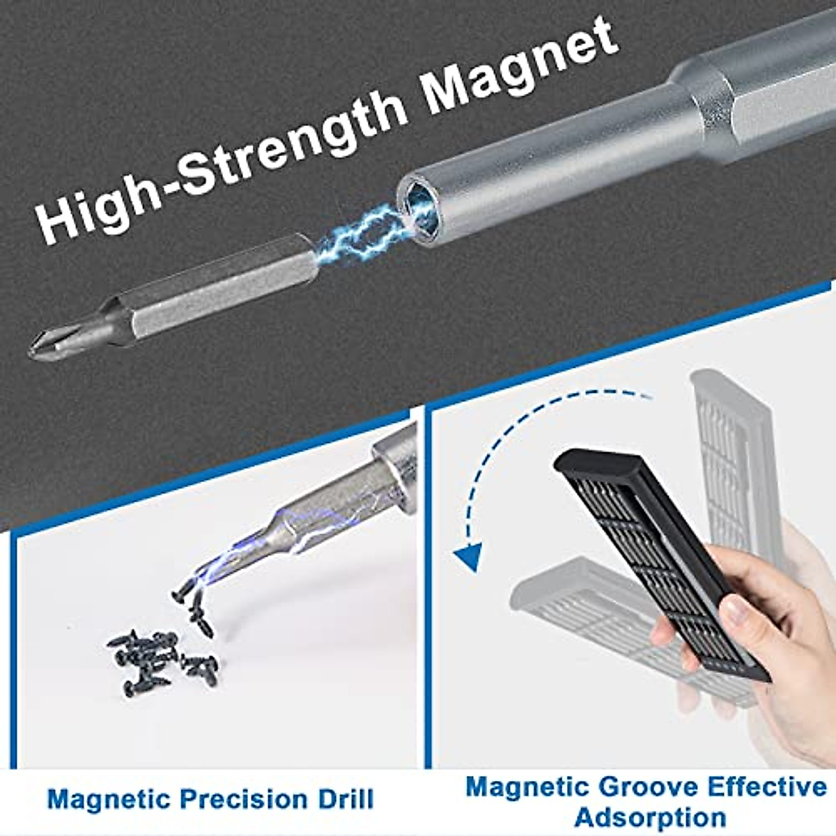 Fertoriy 24 in 1 Premium Precision Screwdriver Set, Sturdy Small Screwdriver Set with Phillips Head & Flathead, Magnetic Mini Screwdrivers Kit for Fixing Electronics, PC and Eyeglass Repairing