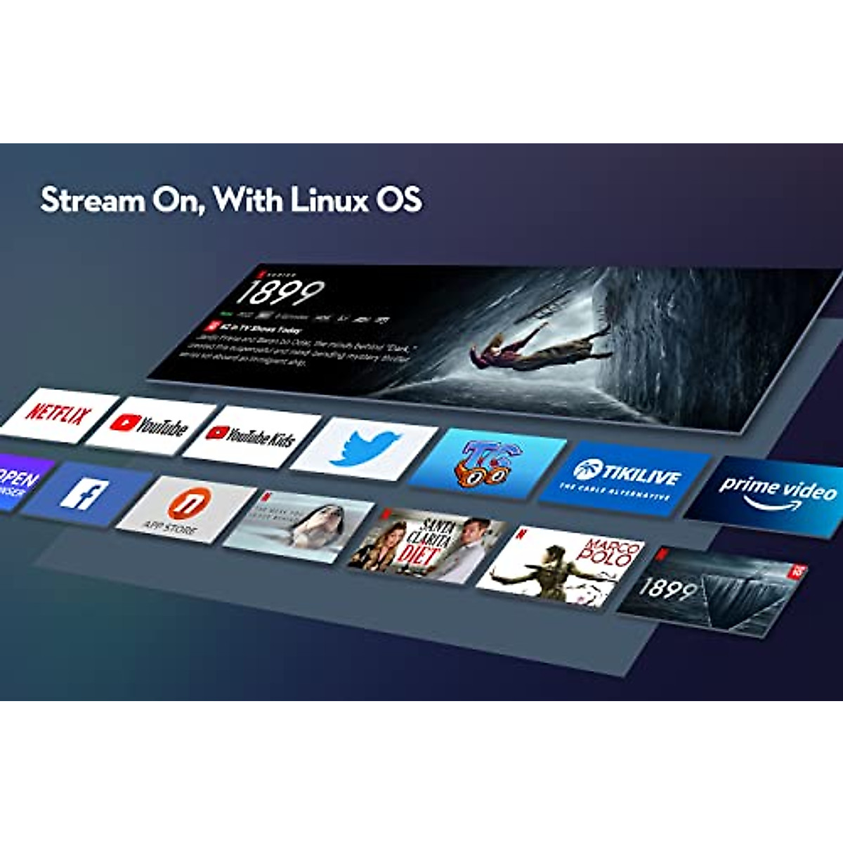 Netflix Projector, COI UNO5 Projector with 800 ANSI Lumens, 1080P Projector Support 4K, Smart Projector with Linux System, Projector with WiFi and Bluetooth,Dolby, HDR10, Auto Focus/Keystone