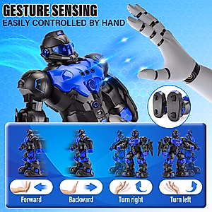 JUZUXI Robot Toys for Kids 6-8: Programmable Remote Control Robots with Intelligent Gesture Sensing, Rechargeable Smart Dancing Robot for Ages 3 4 5 6 7 8 12 Years Old Boy Girl