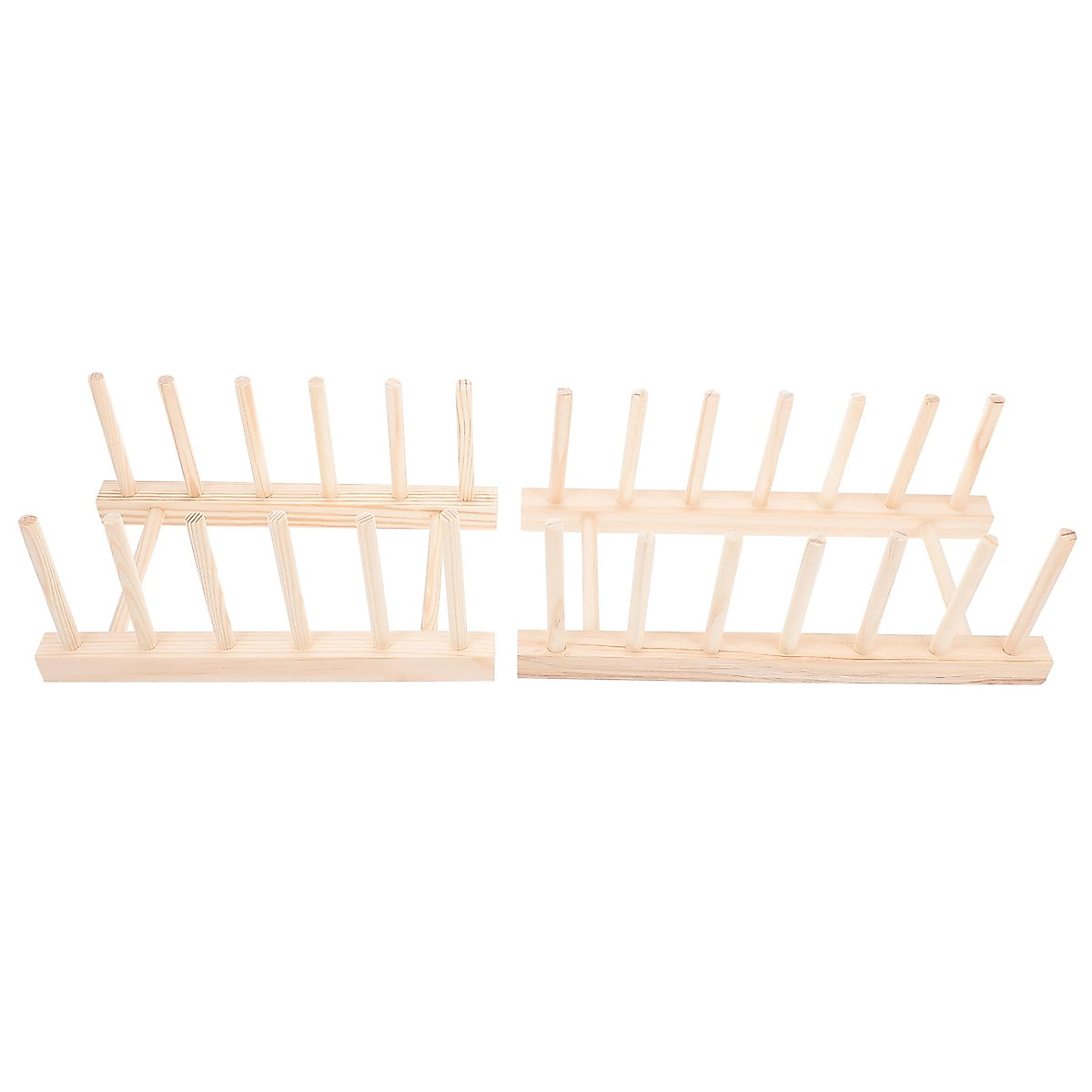 BESPORTBLE 2pcs Storage Rack Pot Lid Organizer Cutting Board Drying Stand Countertop Plate Holder Pot Pan Organizer Desk Topper Shelf Draining Rack Cup Drying Stand Baby Wood Tool Foldable