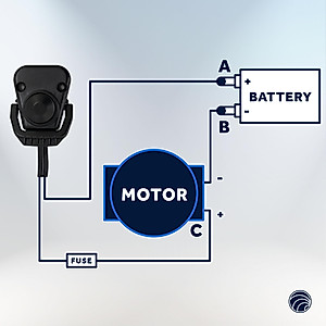 Five Oceans Trolling Motor Foot Switch with On Lever Continuous Control - Trolling Motor Foot Control Rated Up to 20 Amps DC, 12-24-Volts, Black Polycarbonate, Waterproof IP65 - FO4601