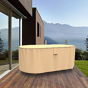 Budge Sedona Oval Patio Table Cover, Tan, Large