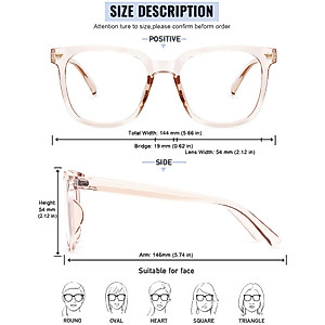 PANNER Oversized Blue Light Blocker Glasses for Women Square Computer Eyeglasses Reduce Eye Strain
