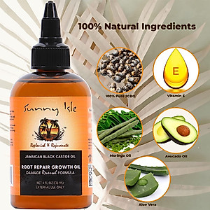 Sunny Isle Jamaican Black Castor Oil Extreme Hydrating Shampoo and Conditioner, Root Repair Oil Bundle | Hair Growth, Damaged Hair Repair