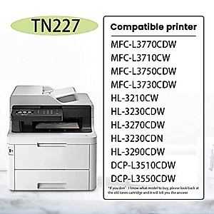LVELIMIT TN-227 Toner Cartridge 4 Pack Set Compatible TN-227BK Black, TN-227C Cyan, TN-227M Magenta, TN-227Y Yellow Toner Replacement for Brother TN-227 MFC-L3750CDW MFC-L3730CDW Printer Toner