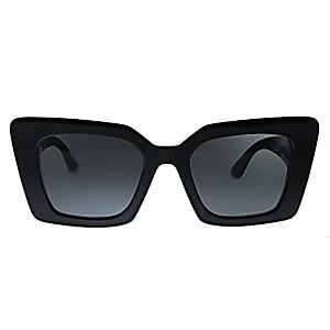 BURBERRY Daisy BE 4344 300187 Black Plastic Square Sunglasses Grey Lens