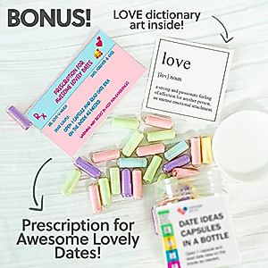 MESSAGE PILL CO. Date Ideas Capsules in a Bottle (50pcs) - Bridal Shower Gift and Registry Wedding Gifts. Anniversary, Dating, Newlyweds or Long Time Married Couples Gifts