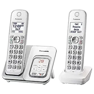 Panasonic KX-TGD532W Cordless Phone with Answering Machine - 2 Handsets (Renewed)