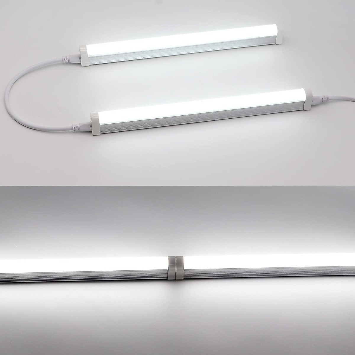 Striplight LED Shop Light Fixture, 12 Inch 5W, 580LM, Frosted Cover, 6500K, T5 Integrated Tube Light, Hight Output, Brighter White, LED Tube Light for Garage, Warehouse, Plug and Play (Pack of 2)