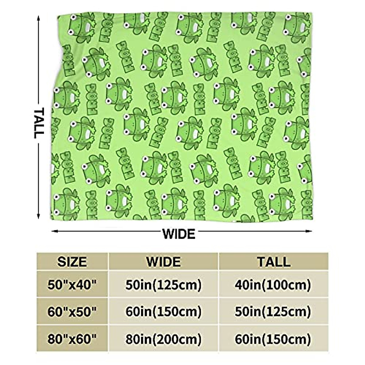 tiehrpr Frog Blanket Flannel Fleece Throw Blanket Kawaii Stuff for Bed Couch Sofa Chair 60"X50"