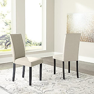 Signature Design by Ashley Kimonte Upholstered 19" Parsons Dining Chair, 2 Count, Beige