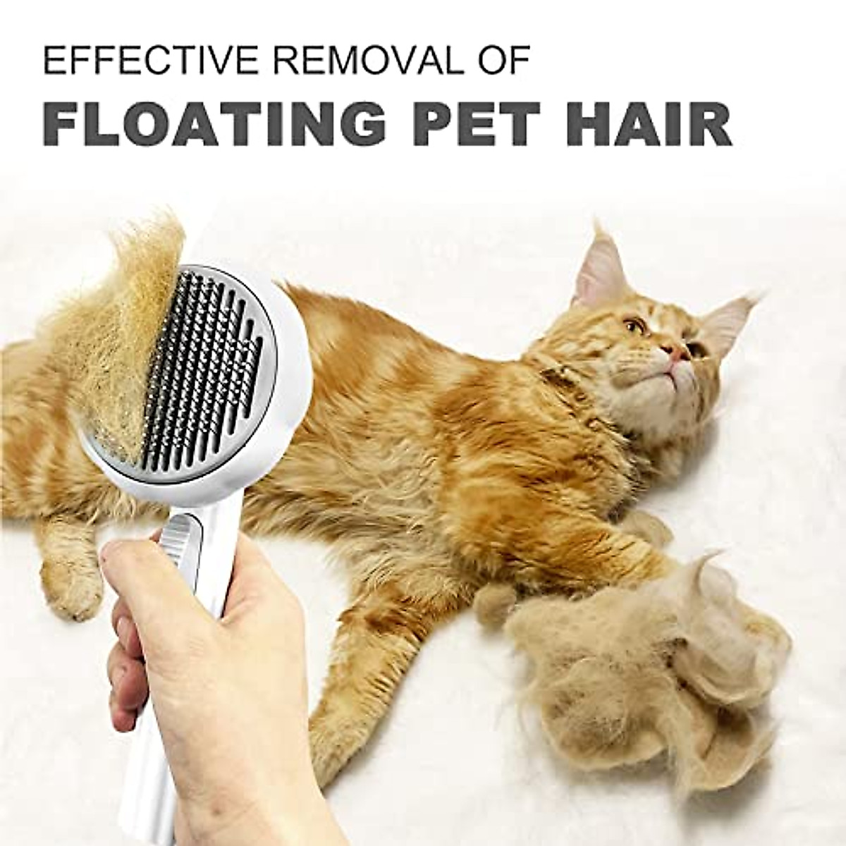 Pet Pumpkin Brush,Cat Brushes for Indoor Cat,Cat Hair Brush for Shedding,Cat Comb for Long or Short Haired Cat Massage Removes Mats,Pet Self Cleaning Slicker Brush for Dog Cat Pet Grooming Brush