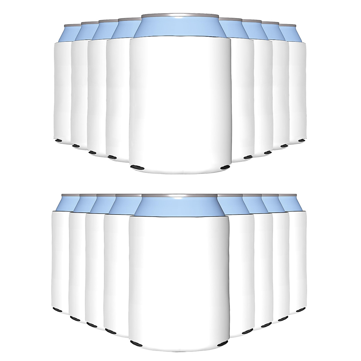 25 Pack White Blank Can Cooler Sleeves, Customizable Bulk Sublimation Can Coolers, Extra-Thick Collapsible Drink Insulator Sleeve, Beer Can Coolers for Party Beverages, PartyPrints
