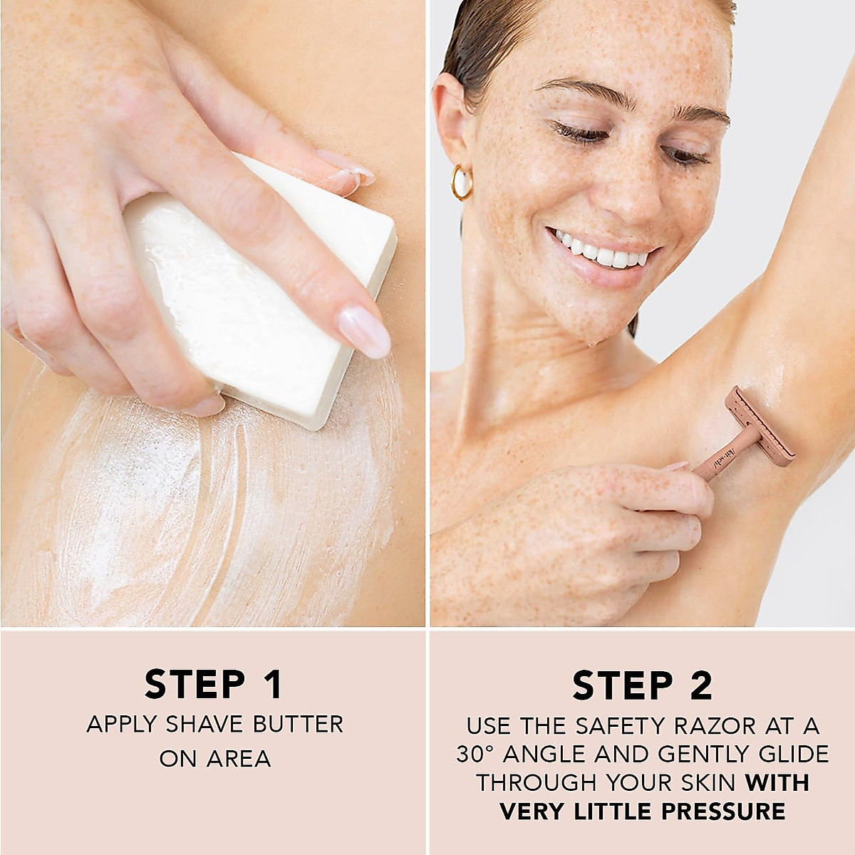 Kitsch Double Edge Safety Razor Kit for Women & Men, Long Metal Handle & Stainless Steel Single Blade, Razors for Women with 5 Double Edge Razor Blades Refills, Travel Reusable Razor for Shaving, 1 Pc