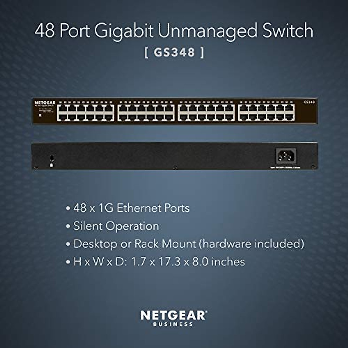 NETGEAR 48 Port Gigabit Network Switch (GS348) Ethernet Switch - Desktop or Rackmount, and Limited Lifetime Protection