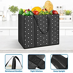 Fab totes 6 Pack Reusable Grocery Bags 35L Large Capacity Shopping Bags Heavy Duty Reusable Bags for Groceries Waterproof Tote Bags for Shopping and Picnic with Sturdy Handles