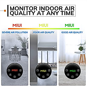 MIUI Air Purifiers - Air Purifyer for Bedroom Home, Hepa Air Filter Cleaner Super Mute Efficient Filtering for Allergies and Pets Smokers Office Desktop (White)