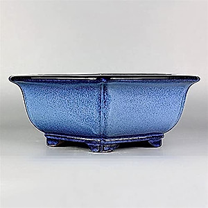 Outdoor Indoor Garden Plant Pots Hexagonal Oversized Plant Container Bonsai Flower Pot Alabaster Decorative Pot Orchid Pine Planting Pot with Drainage Hole Planting Pot