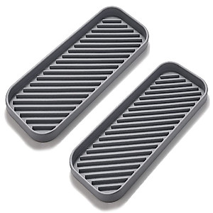 ERISED Sponge Holder for Kitchen Sink 9x3.5 Silicone Kitchen Sink Organizer for Sponge,Soap Dispenser,Kitchen Brush and Other Kitchen Accessories Bathroom Sink Organizer Soap Dishes Gray 2 Pack