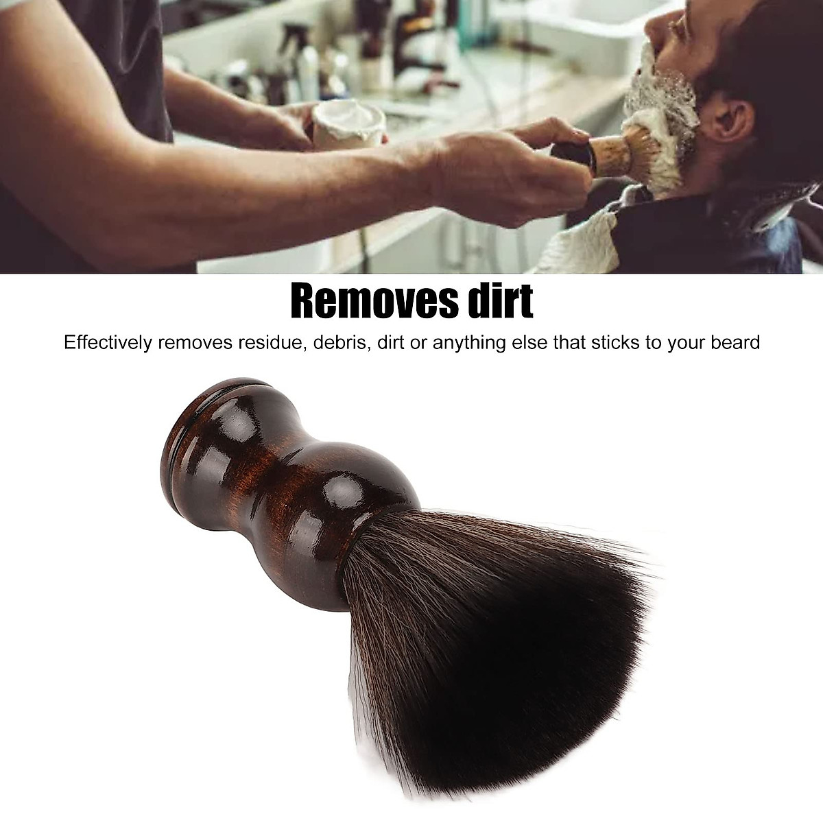 Beard Brush for Men, Nylon Bristles Shaving Brush, Quick Dry Dirt Removal Men Shaving Brush for Home and Salon