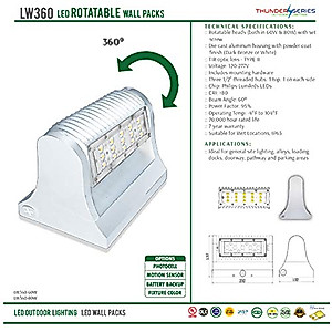 Westgate Rotatable LED Wall Packs 360 Degrees- White Finish - Outdoor Lights Parking Overhead Entrance Yard - Waterproof IP65 - UL Listed - High Lumen 120-277V (40W 3000K Warm White)