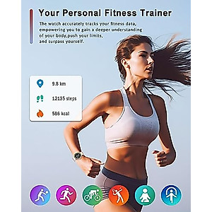 FILIEKEU Smart Watch for Men Women 1.5 Inch Screen Blood Pressure Oxygen Sleep Monitor Bluetooth Call Smart Watches IP68 Waterproof Fitness Tracker Smartwatch for Android iPhone Black